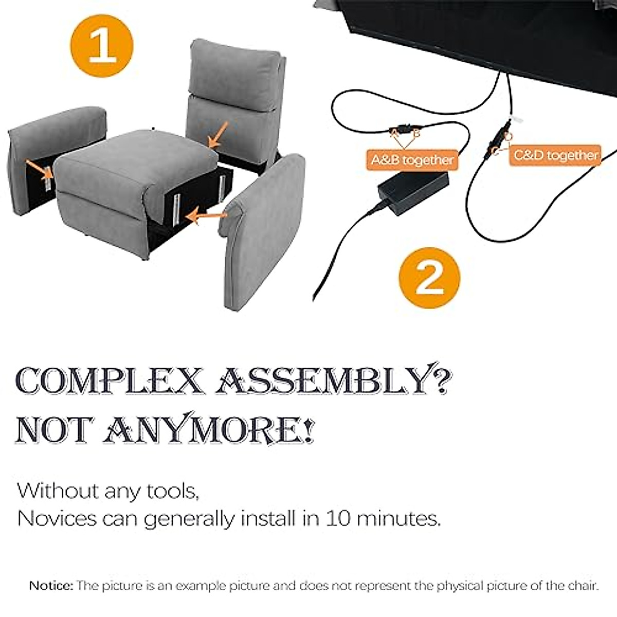 Electric Recliner Chairs, Small Power Recliner Chair on Clearance, Home Theater Recliners with USB Port, Thick Back Cushion, Ergonomic Narrow Recliner Chair for Small Spaces