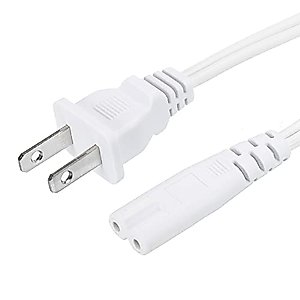 PATIKIL 2 Prong AC Power Cord 5ft (1.5 Meters) 18 AWG 2Slot to C8 Female Cable Replacement for Laptop Electronics TV Computer Printer Radio Monitor White Pack of 3