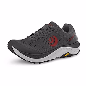 Topo Athletic Men's Lightweight Comfortable 5MM Drop Ultraventure 3 Trail Running Shoes, Athletic Shoes for Trail Running, Grey/Red, Size 14