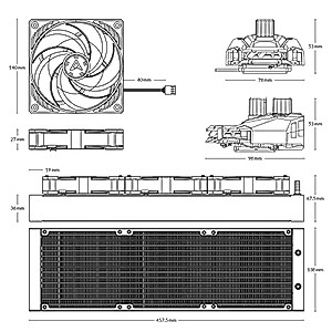 Arctic Liquid Freezer II 420 - Multi Compatible CPU AIO Water Cooler, Compatible with Intel & AMD, Efficient PWM Controlled Pump, Fan Speed: 200-1700 RPM (Controlled via PWM) - Black
