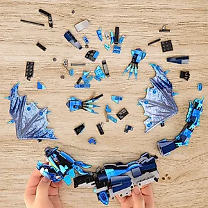 OASO Dragon Building Kit with Remote Control STEM Gifts for Boys Kids Ages 8-12, Coding Buildable Technic Toys for Birthday with 549 Pieces