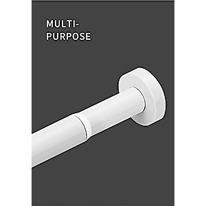 No Drilling Bathroom Clothes Rail Adjustable Tension Spring Pole High-Carbon Steel Extendable Shower Curtain Rod,Mahogany- 160~210cm (Color : White, Size : 150~260cm)