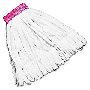 Rubbermaid Commercial T255 Rough Floor Mop Head, Medium, Cotton/Synthetic, White, 12/Carton