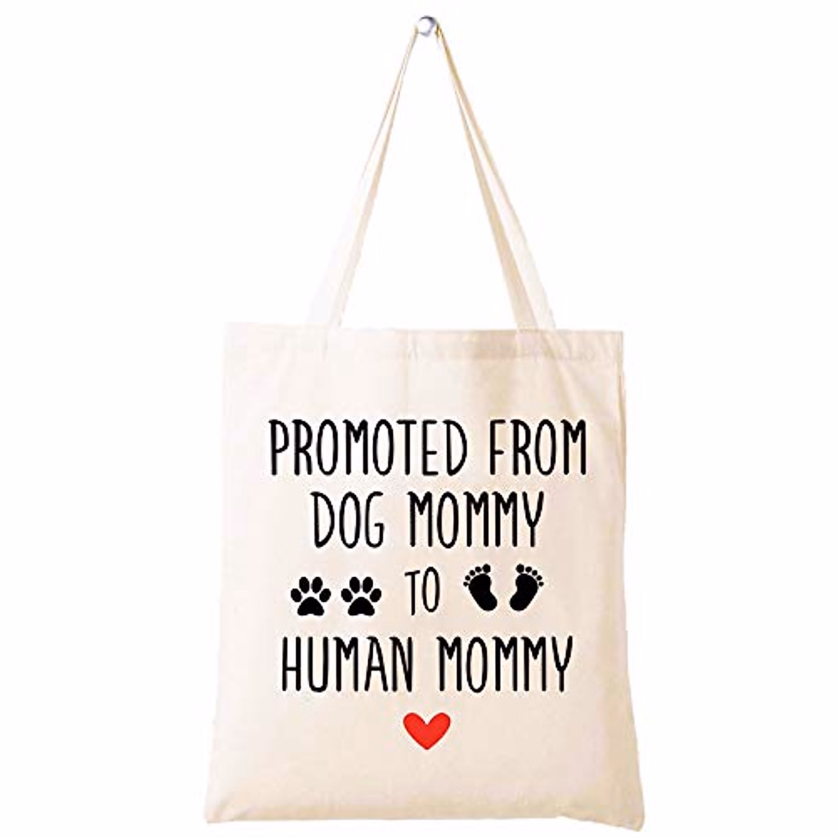 Promoted From Dog Mommy to Human Mommy - Mom to Be Gift -Have a Baby Gift - Pregnancy Announcement Gift - Baby Reveal Gift for New Mom Mother - Shoulder Bag Shopping Bag Tote Bag