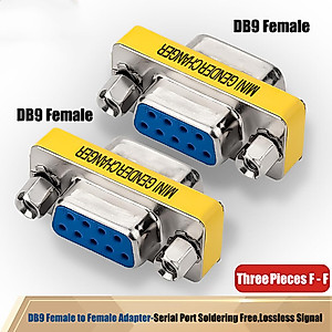 Warmstor 6-Pack 9Pin RS232 Serial Cable DB9 Male to Male/Female to Female Mini Gender Changer Adapter Coupler Connector