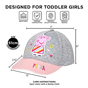 Hasbro Baby Girls Cap, Peppa Pig Adjustable Toddler Hat for Ages 2-4 Baseball Cap, White, 2-4T US