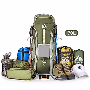 Night Cat Camping Backpacks 70L Hiking Backpack for Men Women Lightweight Waterproof Backpacking Cycling Traveling