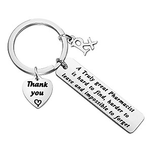 MAOFAED Pharmacist Keychain A Truly Great Pharmacist is Hard to Find Keychin Pharmacist Appreciation Gift Pharmacist Retirement Gift (truly great pharmacist)
