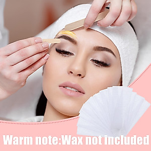 Maitys Eyebrows Small Wax Strips Kit Hair Removal Paper Facial Strips Epilating Pads for Women Men Eyebrow Body Face Arms Lip, 0.4 x 2.4 Inches, White, Wax Not Included(200 Pieces)