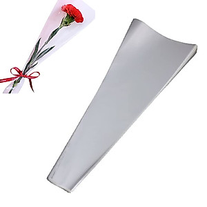 100 Pcs flower packaging transparent bag,flowers bouquet sleeve transparent cellophane Suitable for flower shop, shopping mall flower packaging (15X8)
