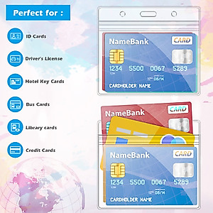 100 Pcs Clear Plastic Horizontal Name Tag Badge ID Card Holders for Office School Business Meetings