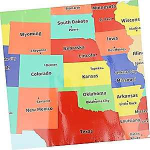 1 Sheet United States Map Usa Map Cartoon Posters Classroom Geography Poster Learning Posters Portable Poster Synthetic Paper Cartoon Preschool Flip Chart