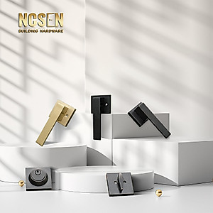NCSEN Front Door Locksets with Deadbolt, Black Door Handles, Combination Door Lock, Exterior Door Lever (Matte Black)…