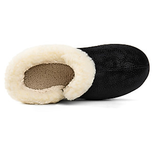 RockDove Women's Sierra Faux Leather Bootie Slipper, Size 7 US Women, Black