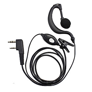 abcGoodefg G Shape Ear-Clip Earpiece Headset Mic Compatible with Kenwood PUXING Baofeng UV-5R UV-82 BF-UV5R TYT UV-5RA HYT 666s 777s 888s Retevis H-777 Talkabout Walkie Talkie (20Pack)