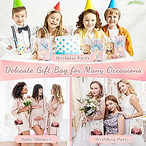 24 Pcs LED Light Clear Plastic Gift Bags Wedding Gift Bags with LED Fairy Lights Reusable Transparent PVC Gift Wrap Bag with Handle for Christmas Thanksgiving Wedding Birthday Baby Shower Party Favor