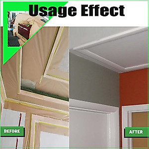 YUNXIHUI Masking Paper, 6 Rolls Automotive Paint Paper Roll with Tape, Assorted Sizes Tape and Drape, Masking Paper for Painting Car and Auto Body,Floor Protection, Wall Covering(6in 12in 18in)