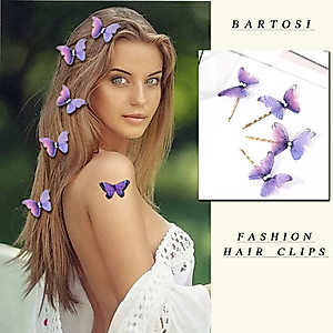 BARTOSI Butterfly Hair clips Purple Butterfly Hair Accessories for Women and Girls (Pack of 4)