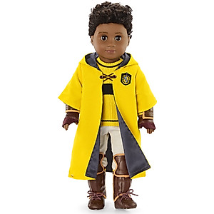 American Girl Harry Potter 18-inch Doll Hufflepuff Quidditch Uniform Outfit with Robe Featuring House Crest, For Ages 6+