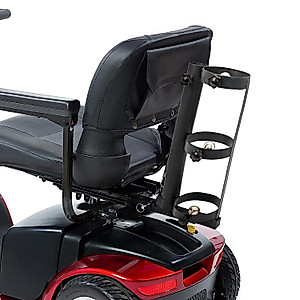 MOOFI Oxygen Tank Holder Cane Holder 2-in-1, Mobility Scooters & Power Chairs Accessories Suitable for Scooters & Power Chairs Equipped with 1" X 1" Hitch Receiver, 18.9" x 6" x 17.6"