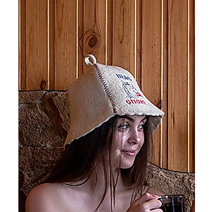 ASKOLD Sauna Hat I'll Sing Right Now for Sauna Banya Sauna Hat Finnish Ukraine Sauna Hat - Russian Banya Bath House Hat for Men Sauna Hat for Men Sauna Hats Russian Beige