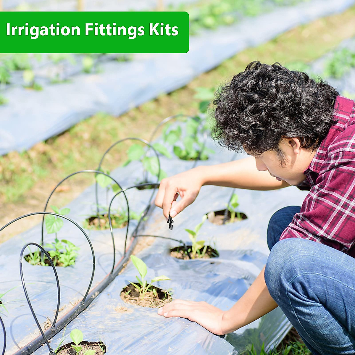 150 Pieces Drip Irrigation End Plugs Coolrunner Goof Plugs for Drip Irrigation Black Plug Drip Irrigation Tube End Closure Irrigation Garden Lawn Supplies