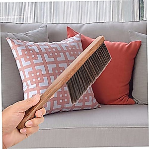 SEWOART 1pc Bed Brush Car Cleaning Brush Soft Cleaning Brush Couch Cleaning Brush Hand Brush para Limpiar Broom Handle Counter Broom for Cleaning Rug Brush with Handle Brown Wood