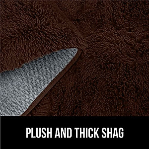 Gorilla Grip Soft Faux Fur Area Rug, Washable, Shed and Fade Resistant, Grip Dots Underside, Fluffy Shag Indoor Bedroom Rugs, Easy Clean, for Living Room Floor, Nursery Carpets, 5x8 FT, Chocolate