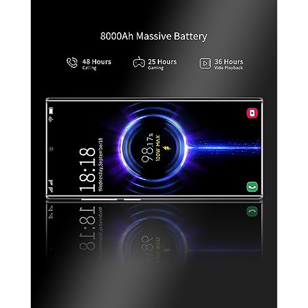 4G Unlocked Cell Phones,6G+256GB Dual Sim Smartphone, C23 Unlocked Mobile Phone with 7.3inch Waterdrop Screen, Android Phone 48+108 MP | 8000mAh | Fingerprint Lock & Face ID | US Version (Green)