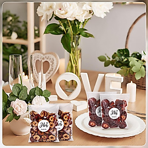 AIOMOB 100 Set His Her Favorite Stickers Candy Bags Wedding Favor Stickers 4x6 Inches Self Sealing Cellophane Bags for Wedding Favor Labels Guest Welcome Bag Stuffers Bulk