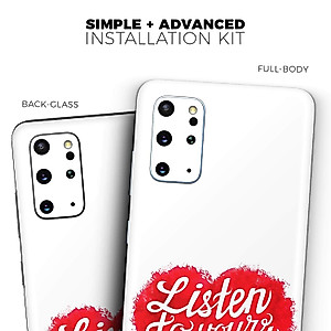 DesignSkinz Listen to Your Heart Protective Vinyl Decal Wrap Skin Cover Compatible with The Samsung Galaxy S20 (Screen Trim & Back Glass Skin)