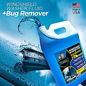 MWC Windshield Washer Fluid, Ready to Use, Removes dirt, Safe for the environment, Removes grime, Streak Free Glass Cleaner,+ 32°F, 1 Gallon (3.78 Liters)
