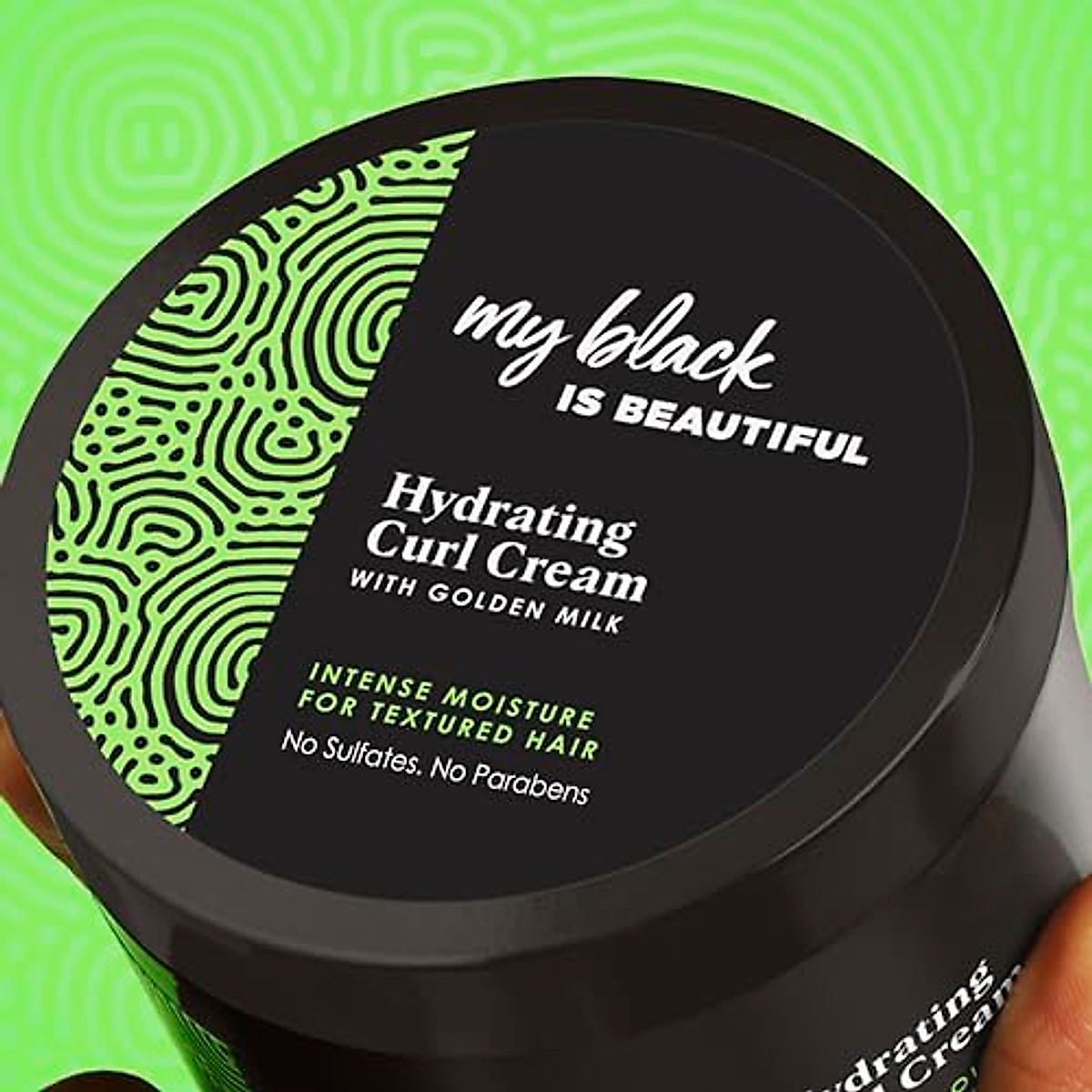 MY BLACK IS BEAUTIFUL Sulfate Free Hydrating Curl Cream for Curly and Coily Hair with Coconut Oil, Honey and Turmeric, 7.6 Fl Oz