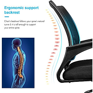 HealSmart Home Set 47" Large Computer Desk with Mesh Mid-Back Height Adjustable Office Chair, 47inch