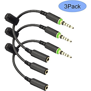 Seadream 3Pack Replacement 3.5mm Headphone Extension Cable Wire Cord Adapter with Jack Cover Seal Plug for iPhone 6S/ 6 Plus Waterproof Case