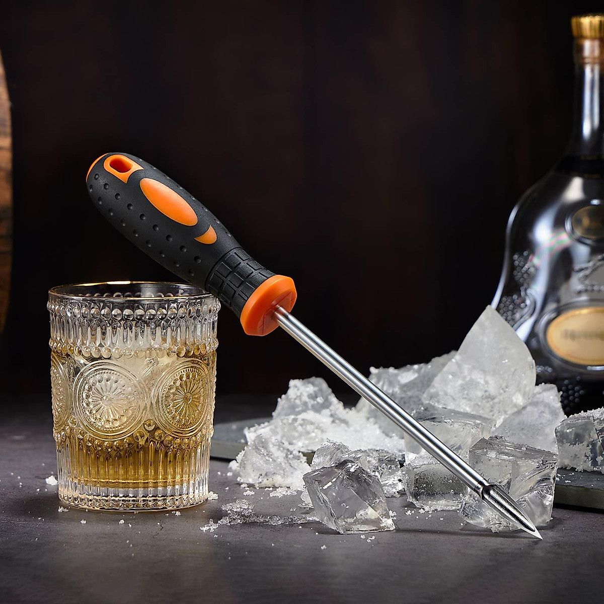 Ice Pick, Ice Pick for Breaking Ice, for Kitchen, Bars, Bartender, Ice Carving Tool, Ice Chipper, Hardened Stainless Steel Blade Head