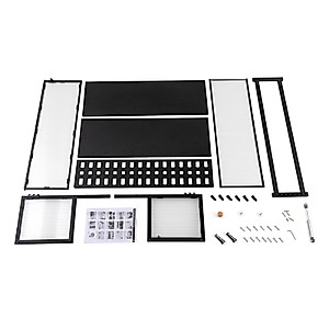 Wall Kitchen Cabinets, Metal Wall Cabinet, Aluminum Alloy Translucent Wall Cabinet with Plus Five Hooks, Flip-Up Glass Door Wall Cabinet Wall-Mounted Locker, (55lbs Capacity, 33.5*11*11.8in)