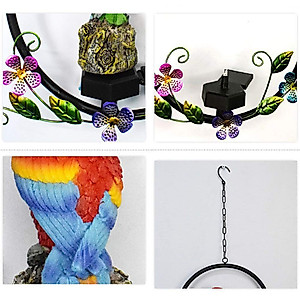 Uonlytech Parrot Light Red Parrot Pattern Solar Powered Lights Outdoor Lampara Solar para Exterior Courtyard Light Solar Garden Lights Solar Lamp Solar Light for Outside Portable Statue