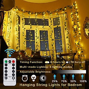 Lfasww Led Ivy Vine Lights 12 Pack 9.4 FT * 6.2 FT Artificial Ivy with 240 Curtain Lights 8 Modes Room Vines for Bedroom Wall Weddings Party Christmas Garden Festival Decor…