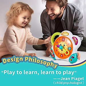 iPlay, iLearn Electronic Teaching Telling Time Learn Clock Toy, Kids Bilingual Teach and Talk Play Clock, Time Activity Toys, Kindergartn Homeschool Supplies for 4 5 6 7 8 Year Old Girls Boys Children