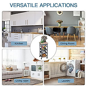 HOMCOM Mobile Rolling Kitchen Island Trolley Serving Cart with Underneath Drawer & Slide-Out Wire Storage Basket, Grey