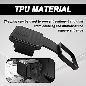 Trailer Hook Dust-Proof Plug, 1.9 Inch Hitch Cover Trailer Hitch Cover,Square Mouth Protection Cover Traction Cover Suitable for Most Cars and Trailers,Car Accessories (Black)