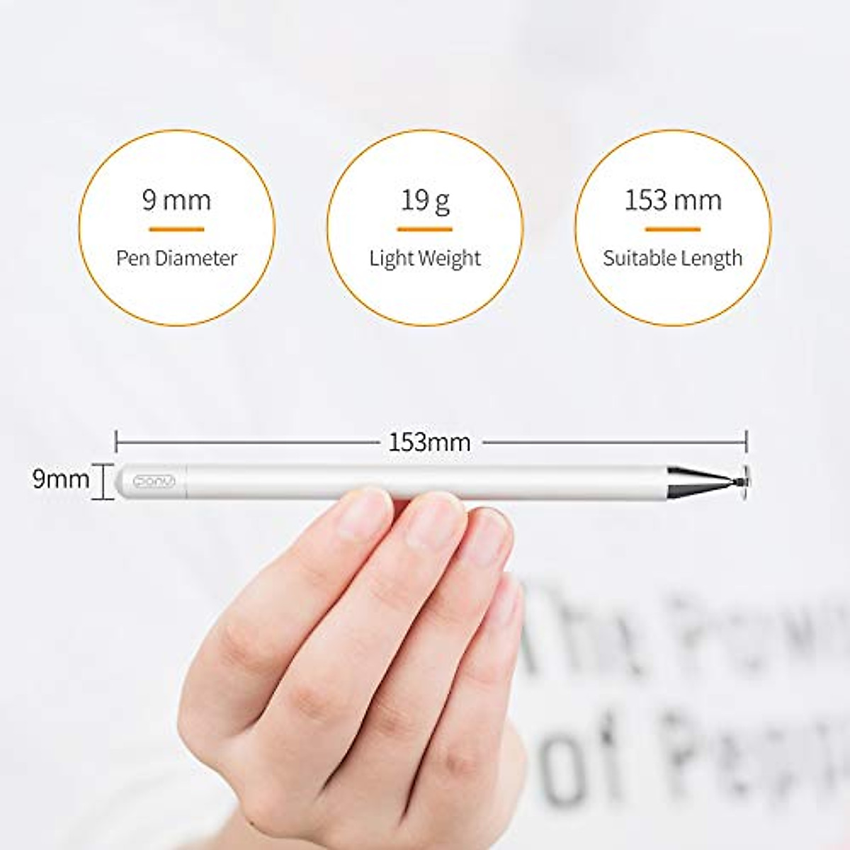 Stylus Pens for iPad Pencil, Capacitive Pen High Sensitivity & Fine Point, Magnetism Cover Cap, Universal for Apple/iPhone/Ipad Pro/Mini/Air/Android/Microsoft/Surface and Other Touch Screens