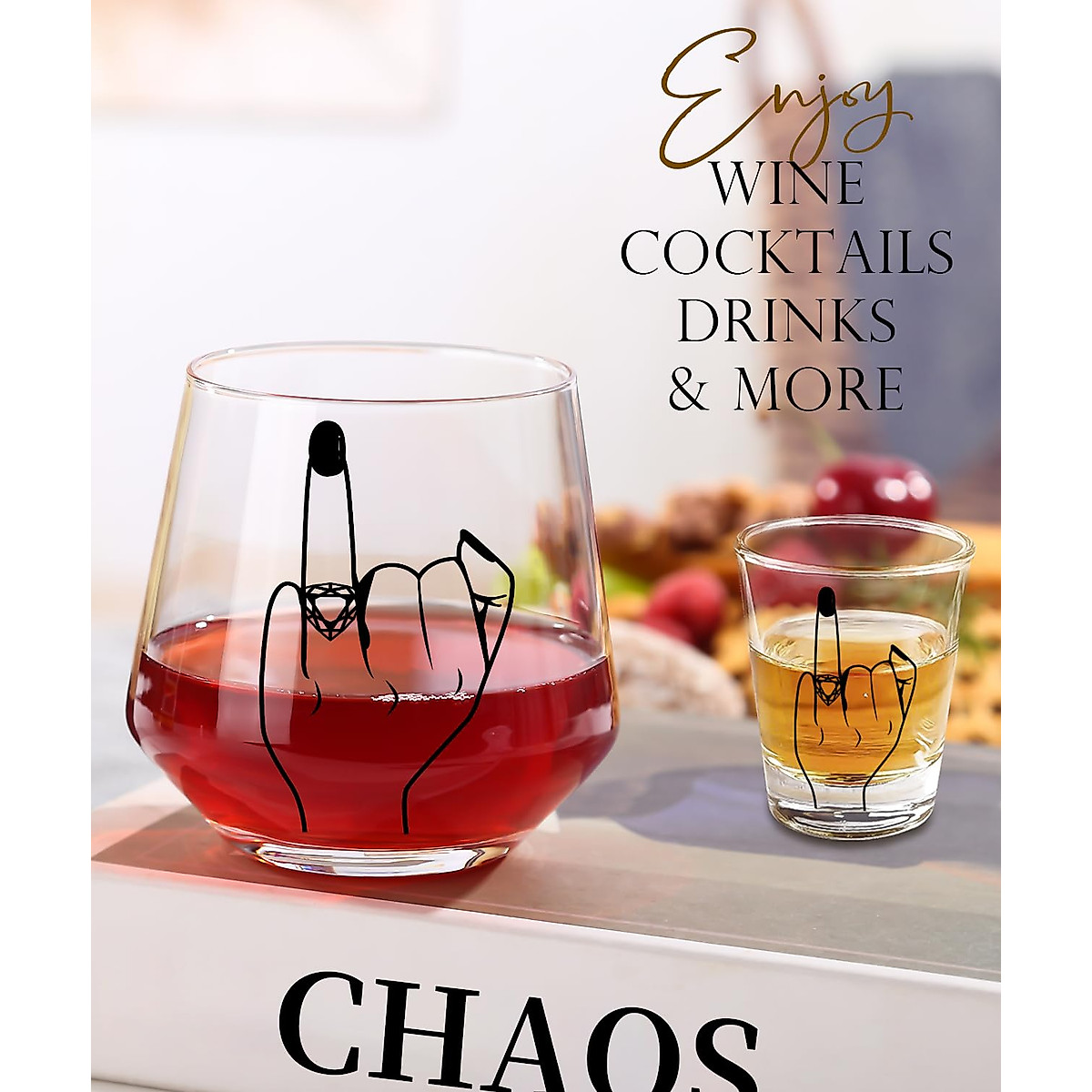 Unique Wedding Gift for Couples-Bridal Shower Gift-Bride and Groom Shot Glasses-14oz Wine&Whiskey Glass Gift for Mr and Mrs-Newlywed,His and Hers Gifts