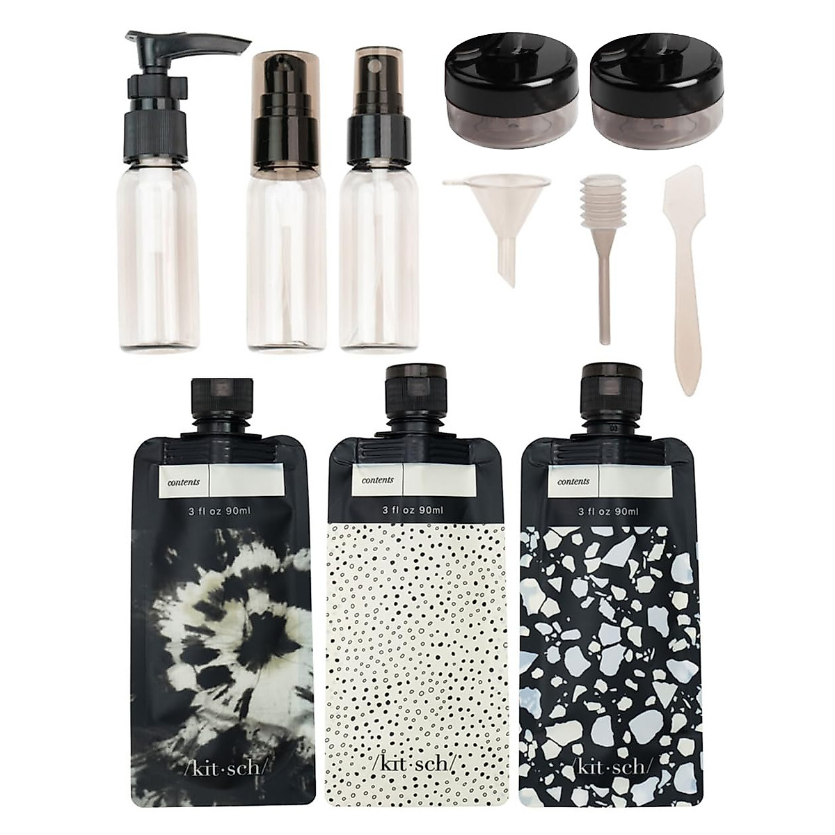 Kitsch Black Tie Dye Ultimate Travel Set 11 Piece, 11 CT