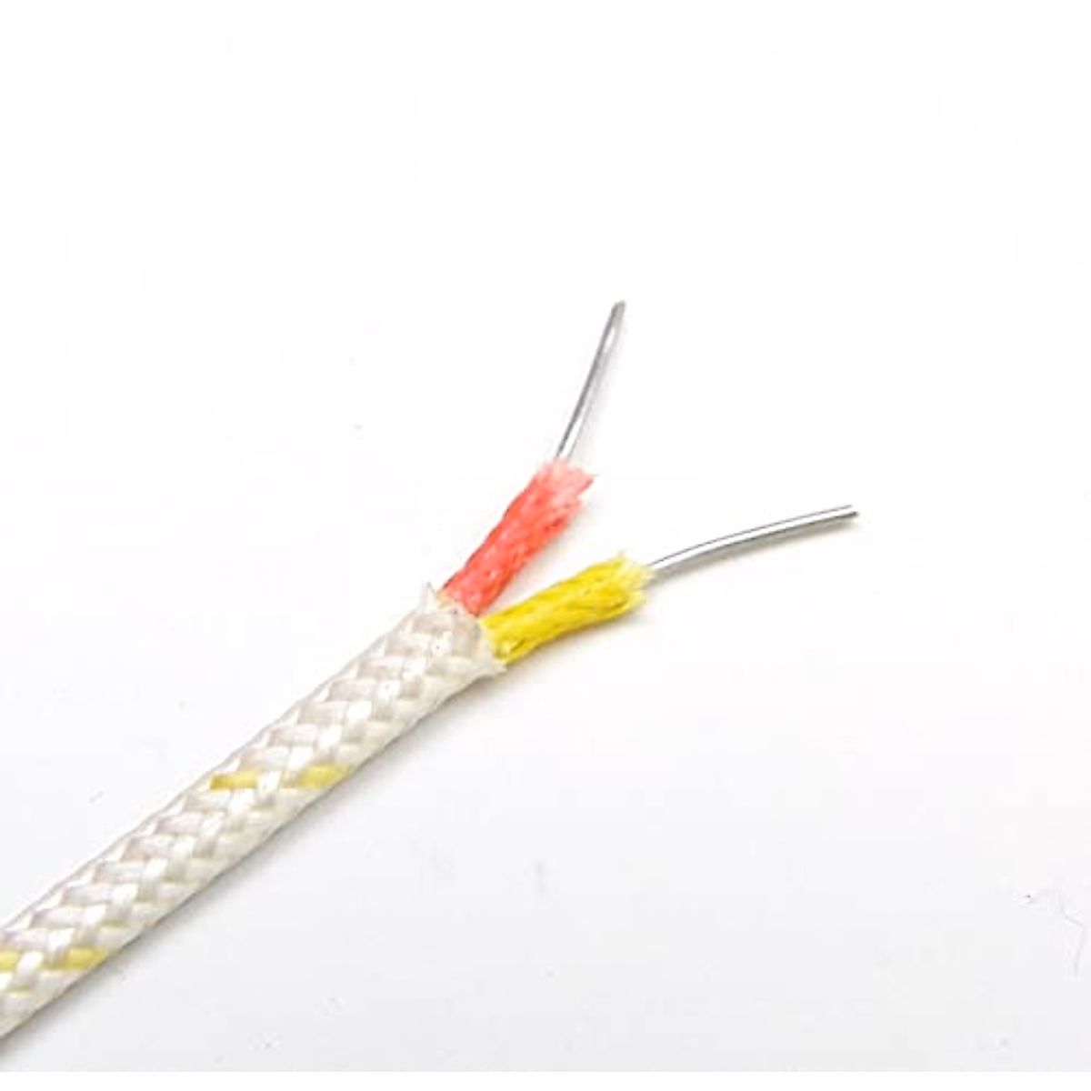 K-Type Thermocouple Wire AWG 24 Solid w. High Temperature Fiberglass Insulation