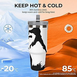 YTLKGFP 30 Oz Large Capacity Car Cup Kickboxing Tumbler with Handle Straw Lid Insulated Stainless Steel Water Bottle Travel Mug Leak-proof Car Cup Keeps Cold Or Hot