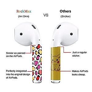 ROCKMAX Holographic Stickers for AirPods 2, Premium Butterfly AirPods Skins, New AirPods Wrap Skin with Built-in Applicator (245LS)