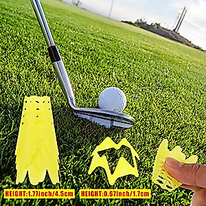 Golf Mat Tees, Golf Simulator Tees, Practice Golf Tees Perfect for Winter Turf and Driving Range, Home Golf Tees for Golf Training, Pack of 10 Tall + 5 Small