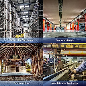 Tornado - 20 Inch High Velocity Industrial Wall Fan - 4750 CFM - 3 Speed - 6 FT Cord - Industrial, Commercial, Residential Use - UL Safety Listed